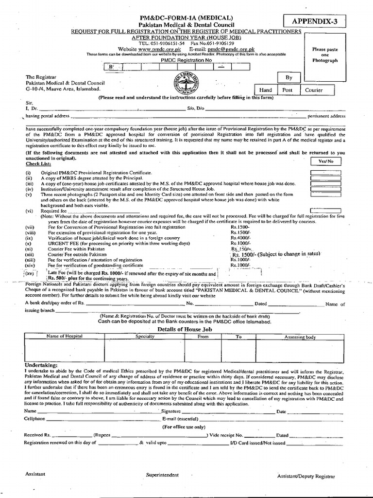 PMDC Full Registration Application Guide | PDF | Health Care