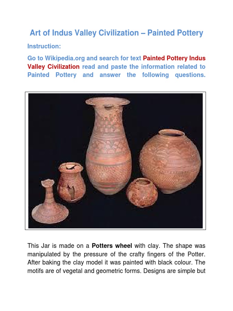 Harappan Painted Pottery Art | PDF | Social Science | Home & Garden