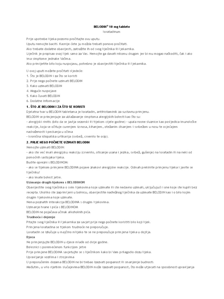 Belodin Tablete | PDF