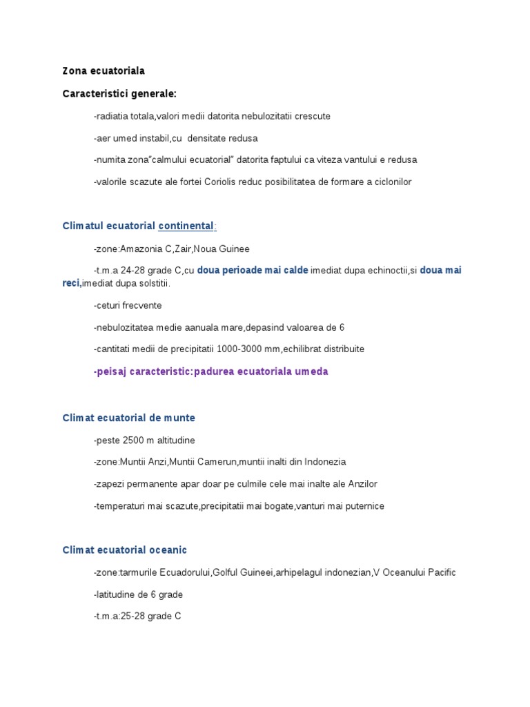 Zone Climatice+tipuri de Climate | PDF