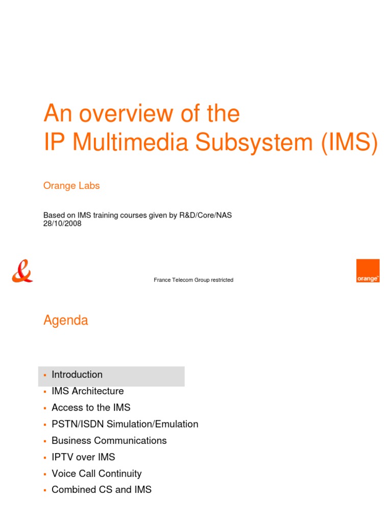 IMS Presentation V0.3 2008-10-28 | PDF | Ip Multimedia Subsystem | Session Initiation Protocol