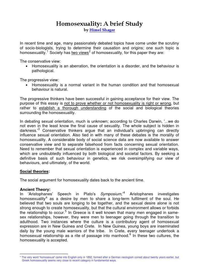 Understanding Homosexuality: Theories Explored | PDF | Hypothalamus ...