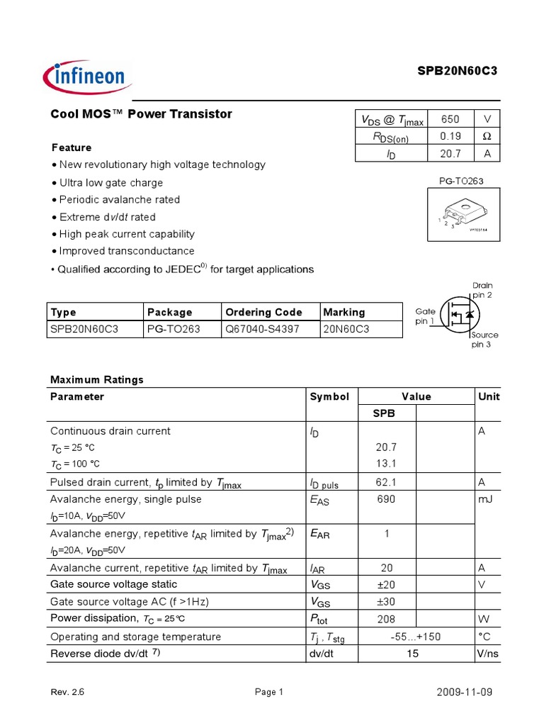 20n60c3 | Mosfet | Diode