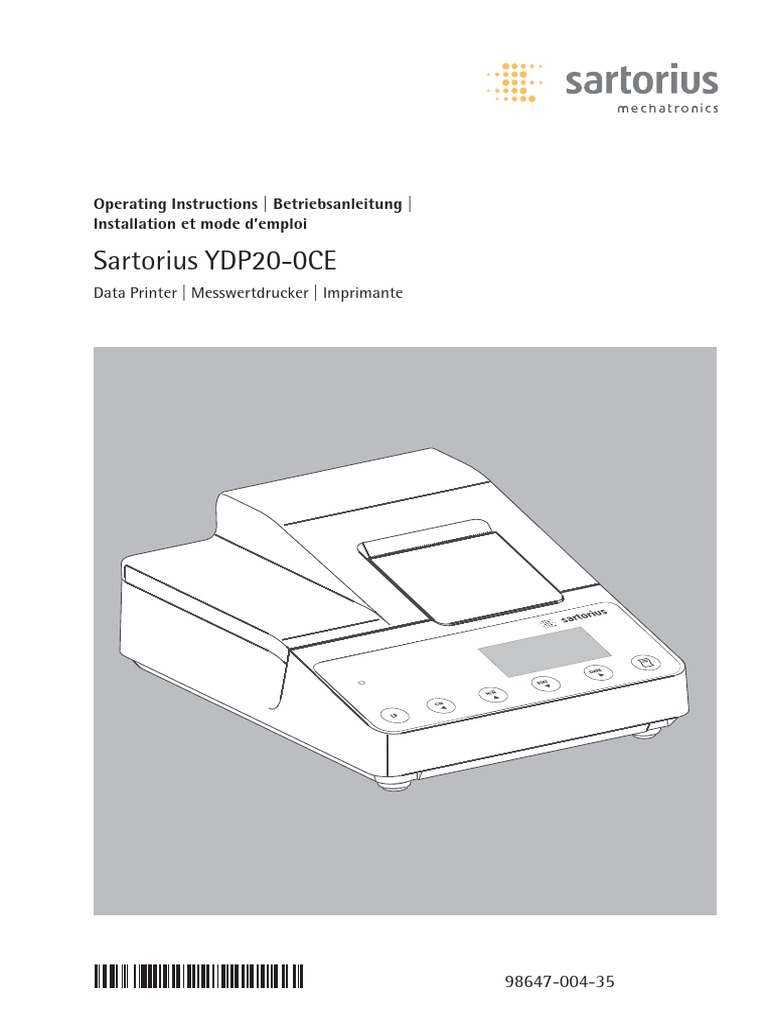 Sartorius YDP20-0CE Printer | PDF | Battery (Electricity) | Statistics