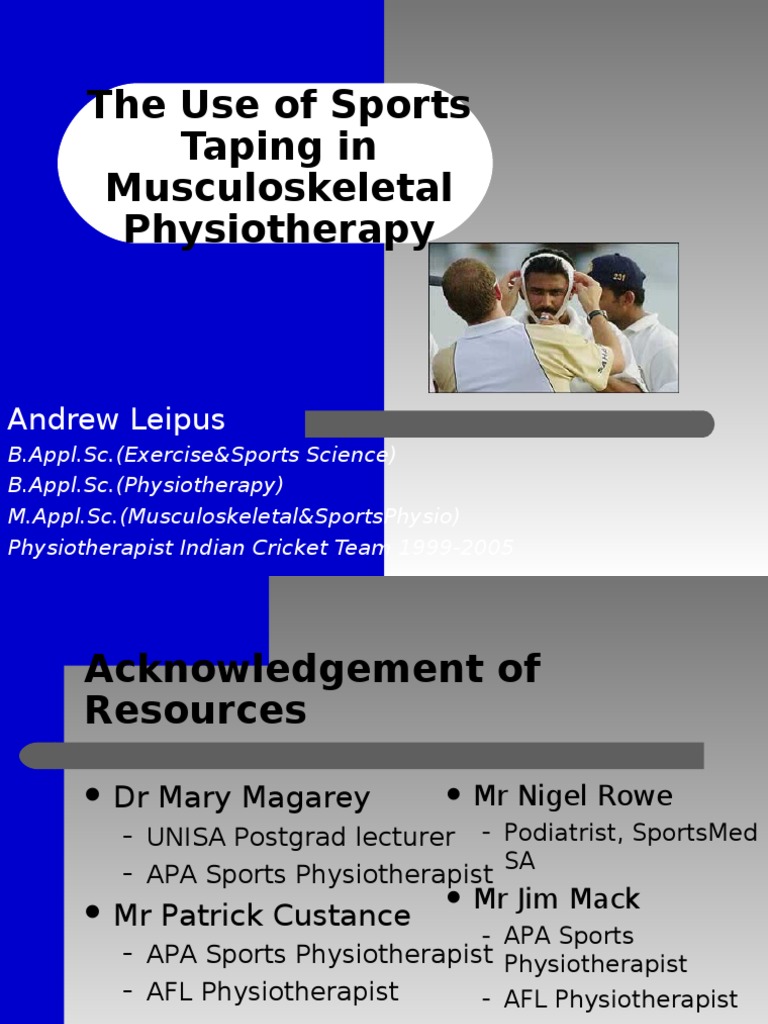 Taping Introduction | PDF | Physical Therapy | Sports
