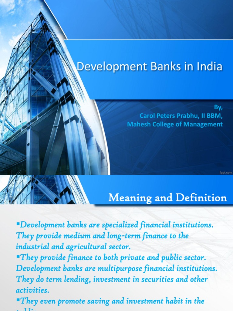 Overview of Development Banks in India | PDF | Banks | Economic ...