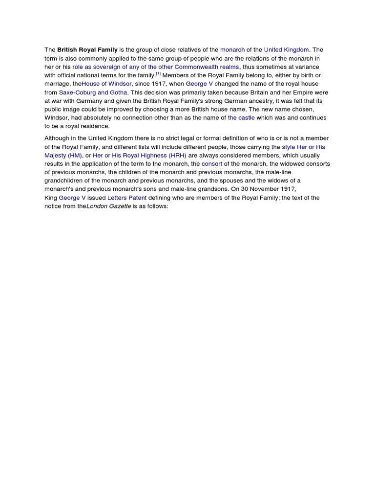 British Royal Family | PDF