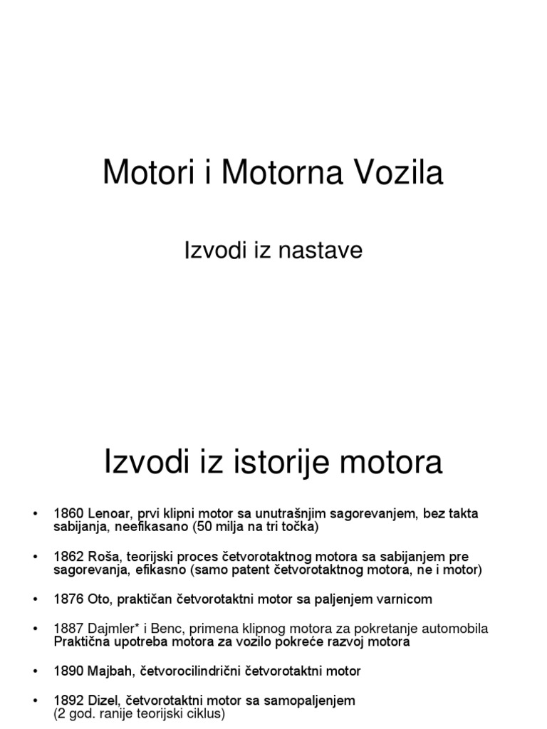 Motori I Motorna Vozila | PDF