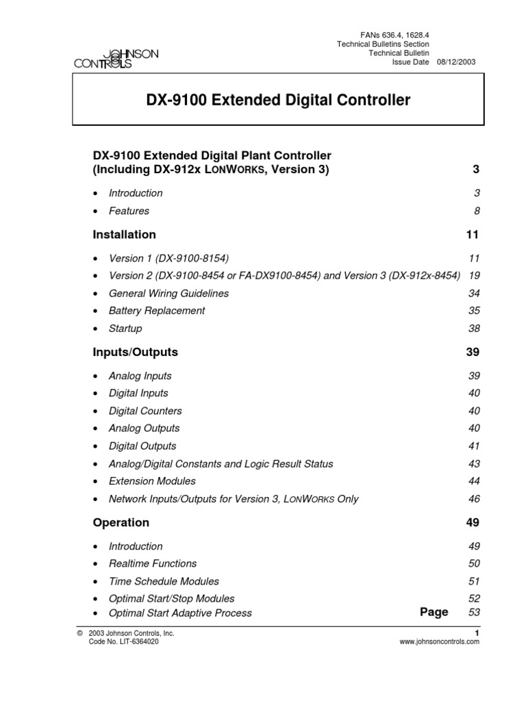 dx-9100 Extended Digital Controller | PDF | Programmable Logic ...