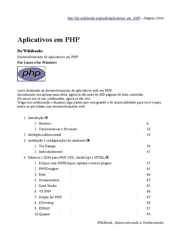 Aplicativos PHP | PDF | Php | Programas