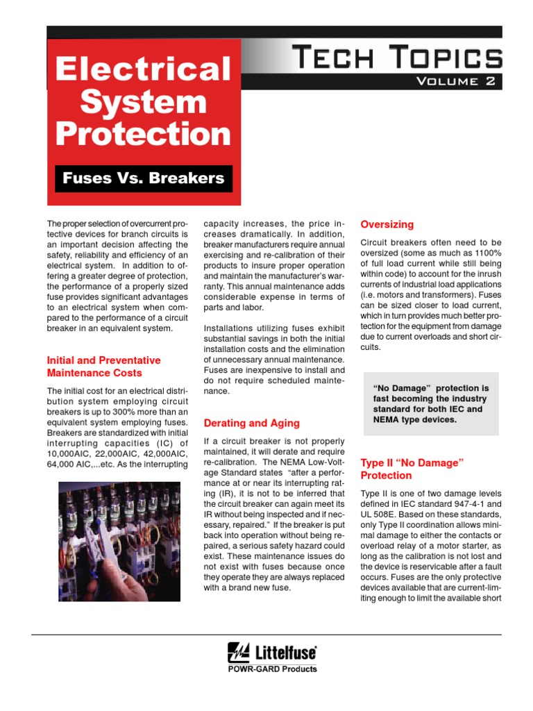 Electrical System Protection Fuses Vs Breakers The Proper Selection | PDF