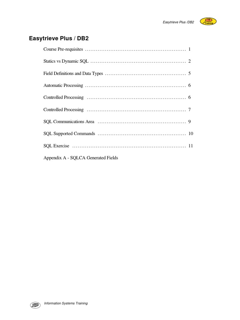 Easytrieve Plus /DB2 | PDF | Ibm Db2 | Sql
