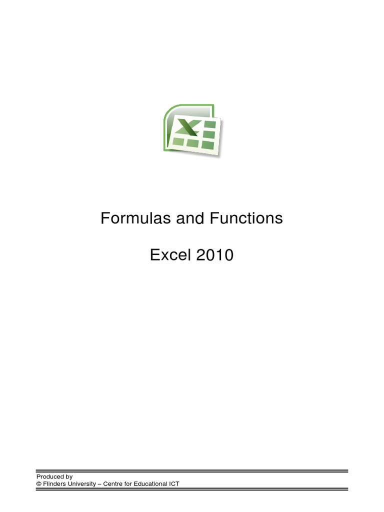 Excel 2010 Formulas | PDF | Microsoft Office 2010 | Microsoft Excel