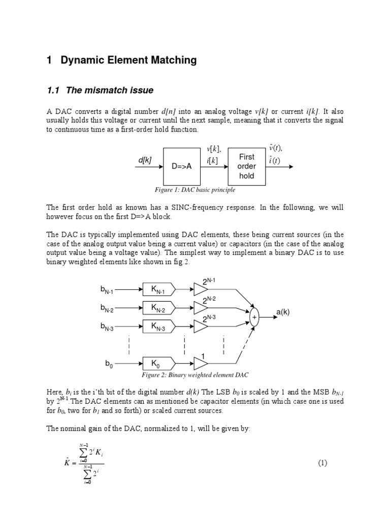 Dynamic Element Matching | PDF | Digital To Analog Converter | Analog To Digital Converter