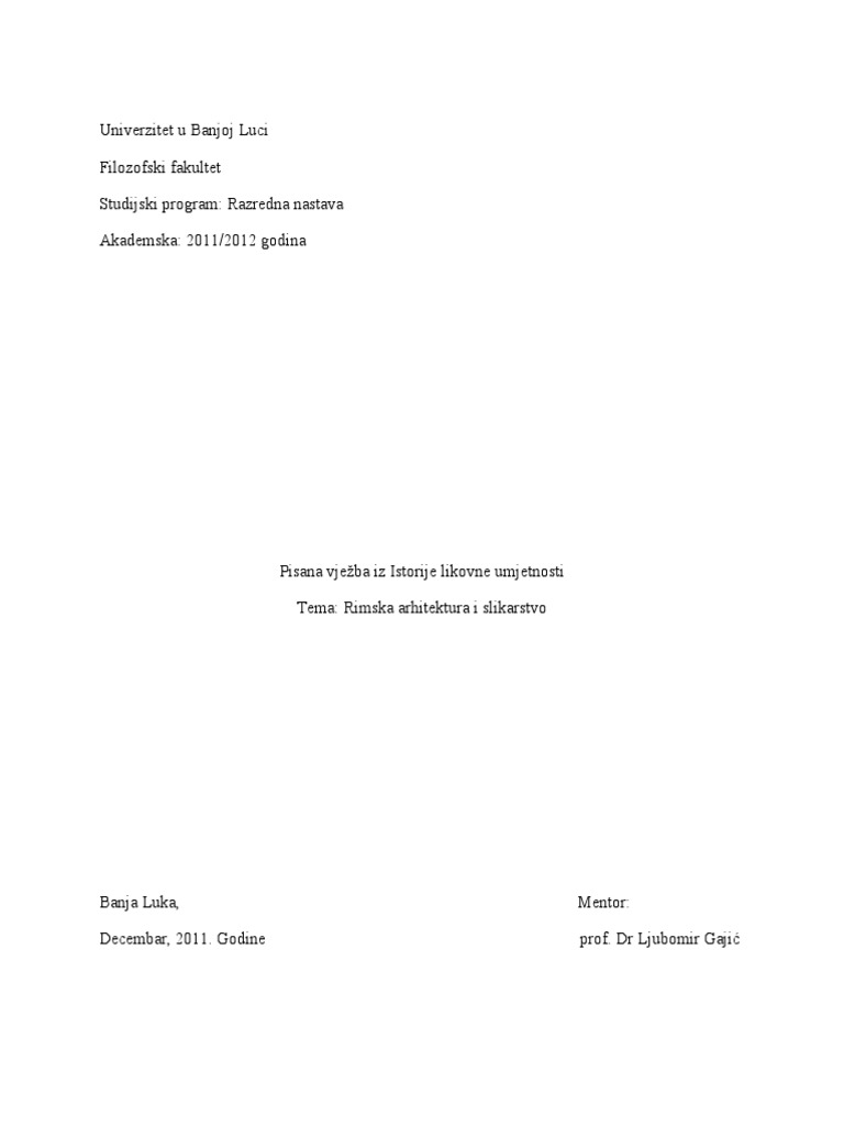 Rimska Umjetnost | PDF