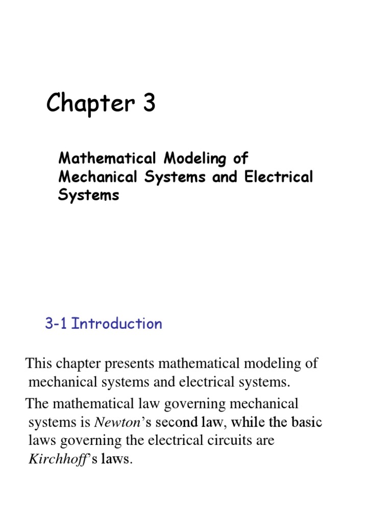 Mathematical Modeling of Mechanical & Electrical Systems | PDF ...