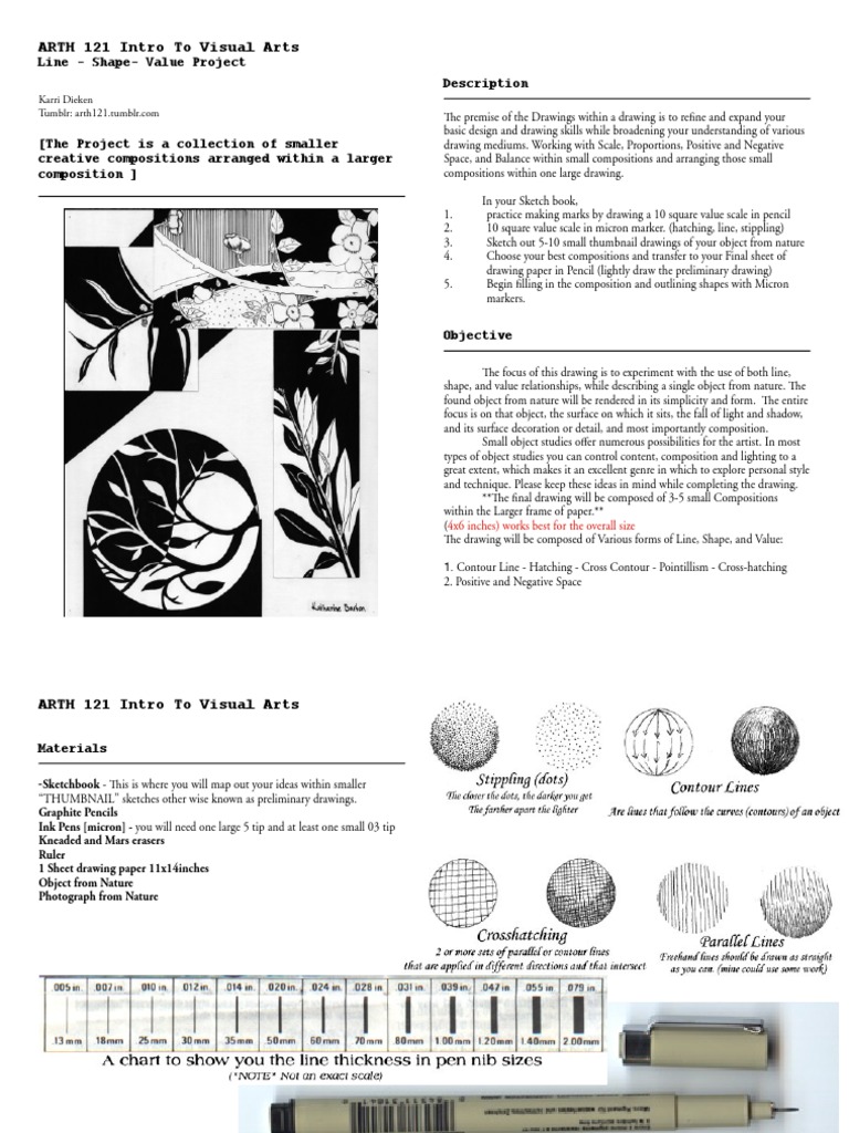 p1 Line Shape Drawing Micron | PDF | Home & Garden | Art