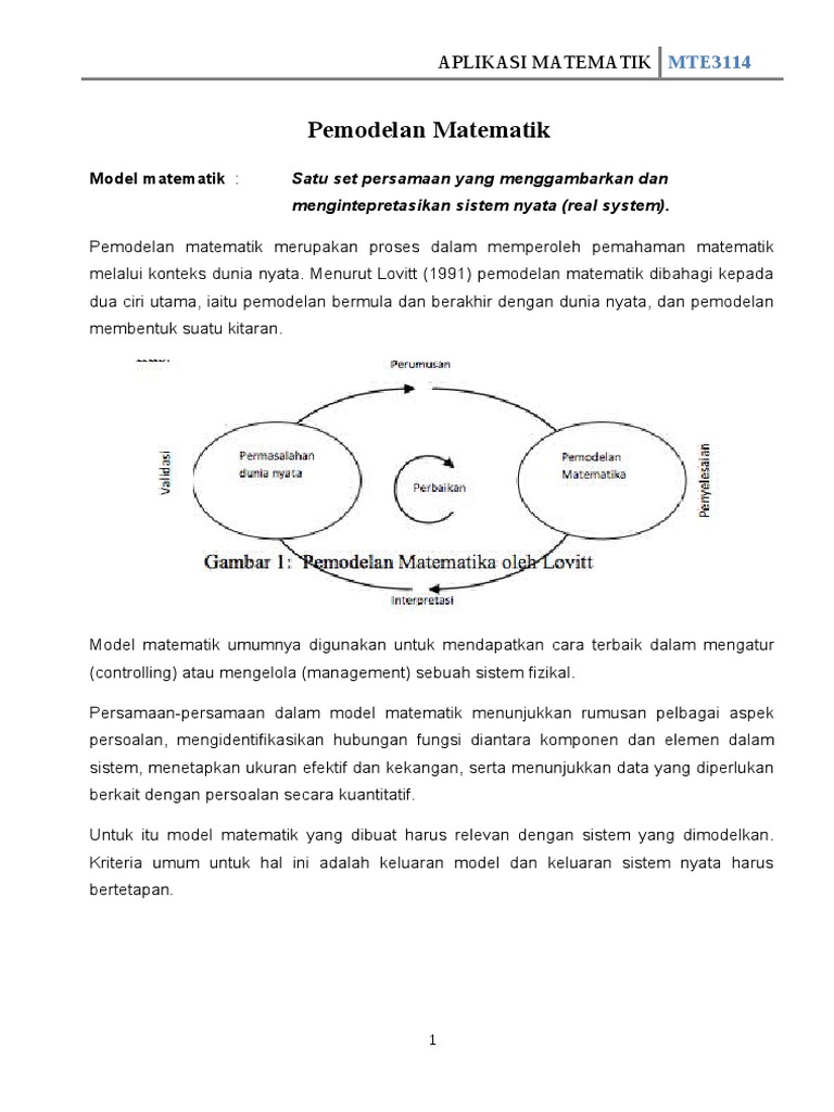 Pemodelan Matematik | PDF | Komputer