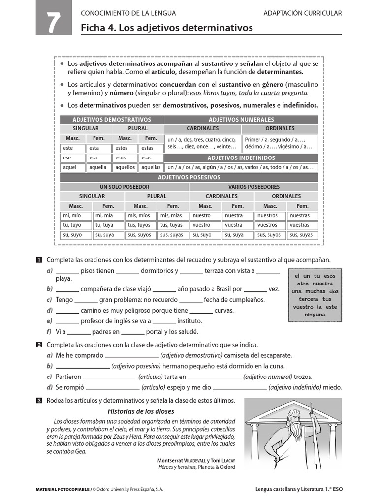 209 U7 Ficha 4 Sol Ac 1 Cota | PDF | Adjetivo | Relaciones sintácticas