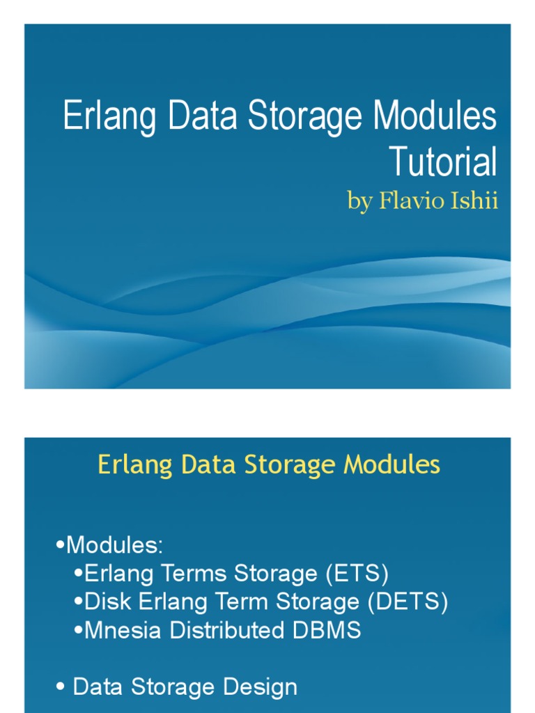 Erlang Data Storage Modules | PDF | Replication (Computing) | Databases