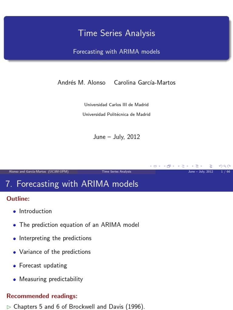 Forecasting With ARIMA Models | PDF | Autoregressive Integrated Moving ...
