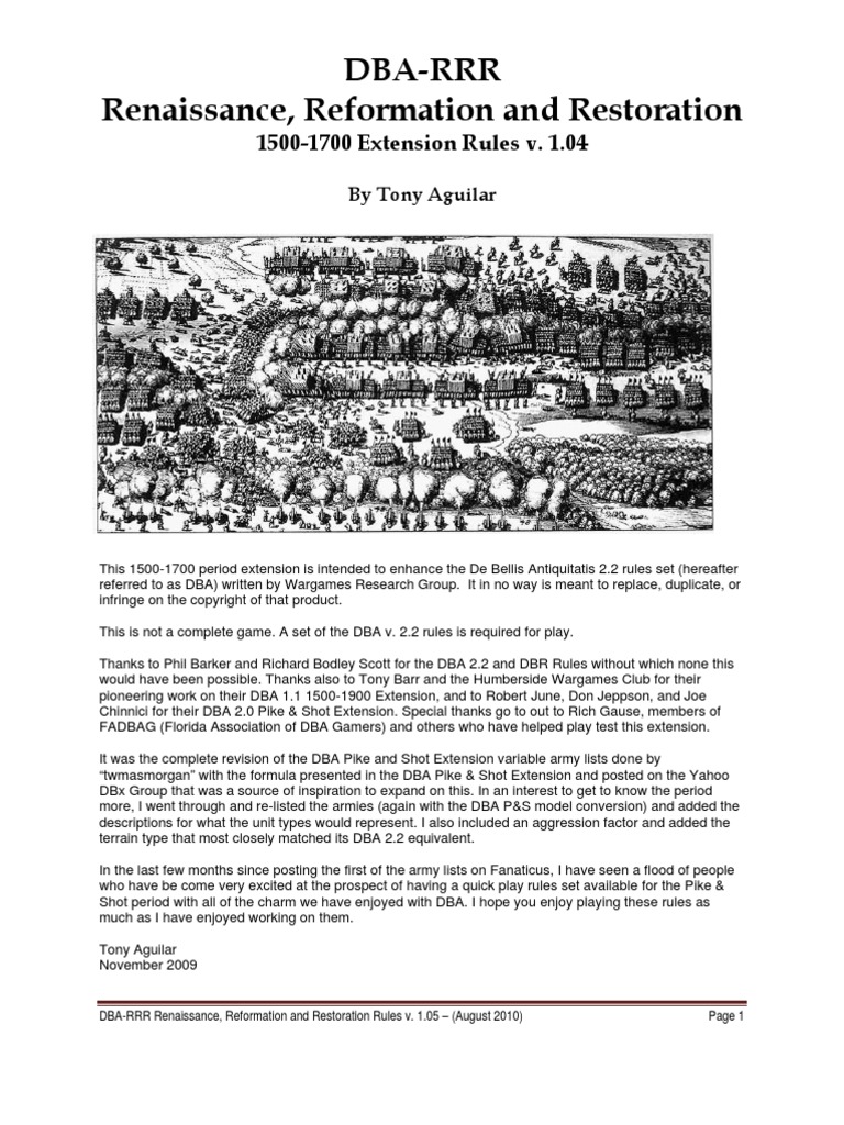 DBA-RRR Rules v. 1.04 | PDF | Cavalry | Military