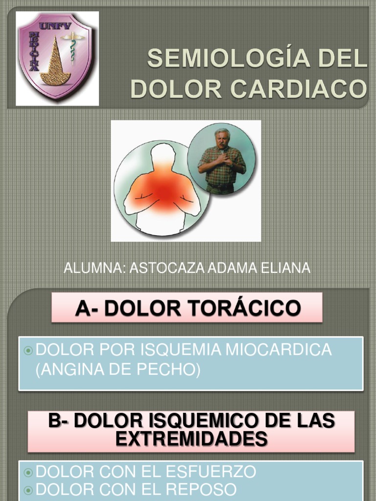 SEMIOLOGÍA DEL DOLOR CARDIACO | Angina de pecho | Infarto de miocardio