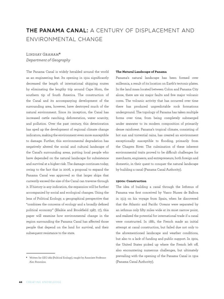 Environmental Impact of the Panama Canal | PDF | Panama Canal | Air ...