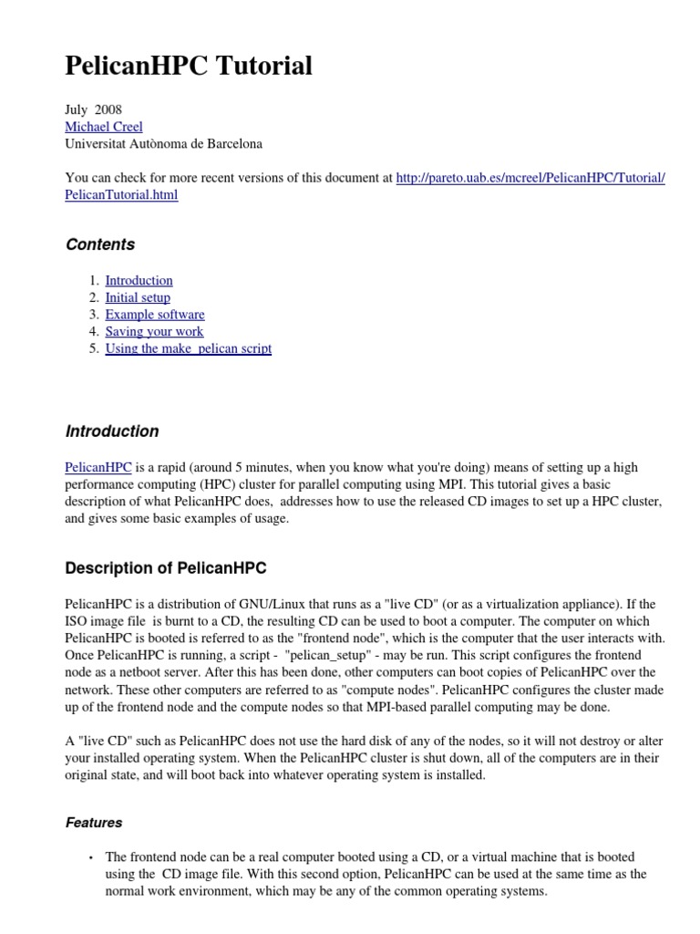 Pelican | PDF | Computer Cluster | Operating System