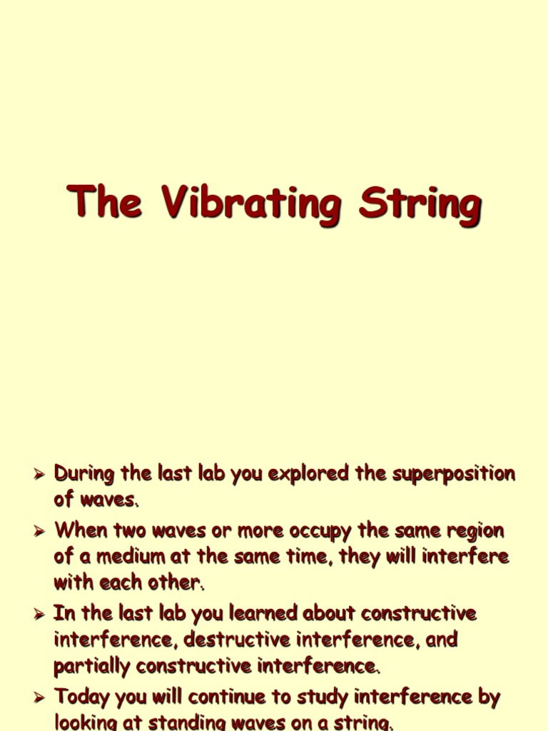 The Vibrating String | PDF | Harmonic | Waves
