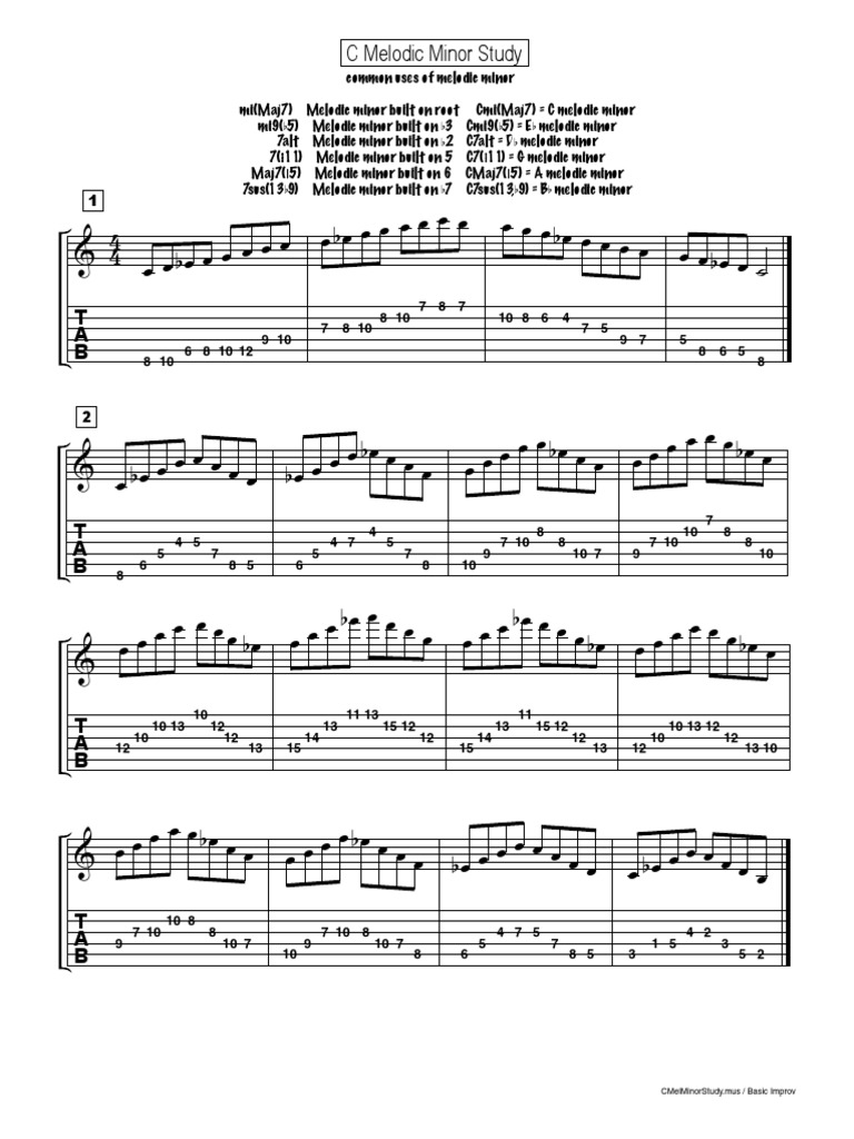 Bruce Saunders - Melodic Minor Studies | PDF | Mélodie | Hauteur (musique)