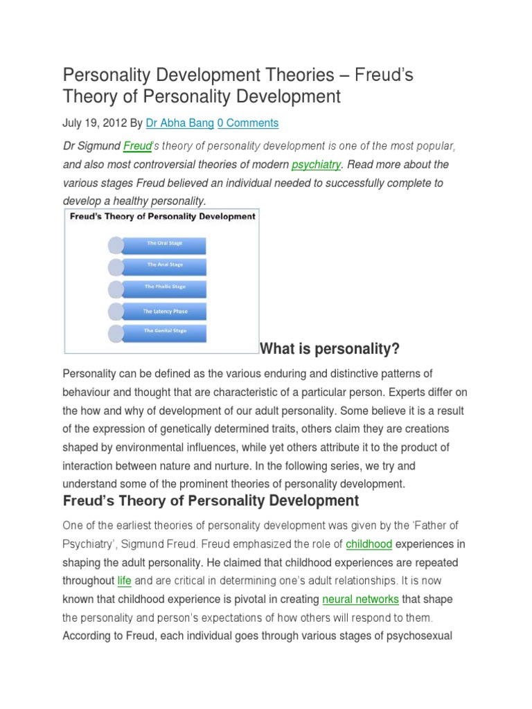 Personality Development Theories | PDF | Sigmund Freud | Adults