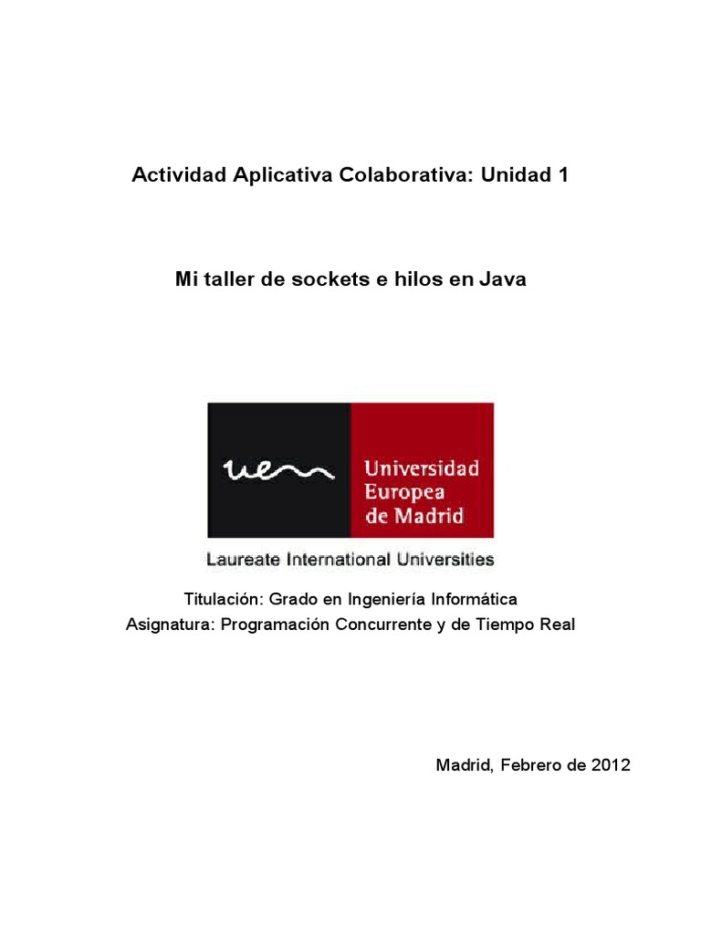 Mi Taller de Sockets e Hilos en Java | PDF | Hilo (Computación) | Java ...