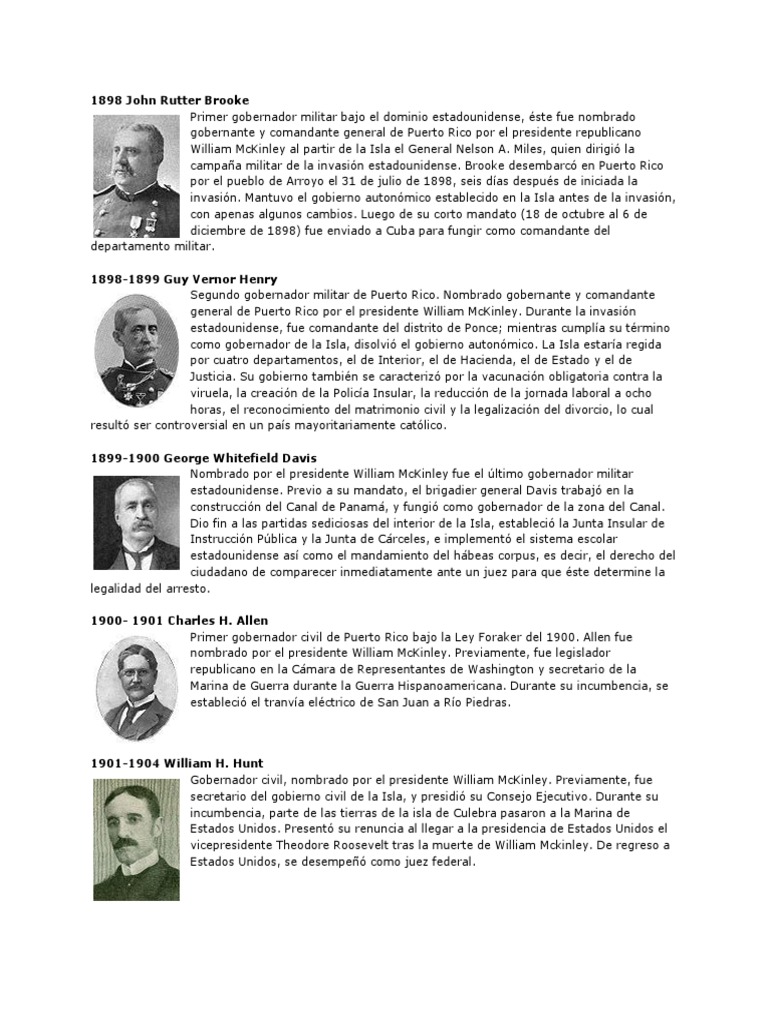 1898 John Rutter Brooke | PDF | Puerto Rico | Presidentes de los ...