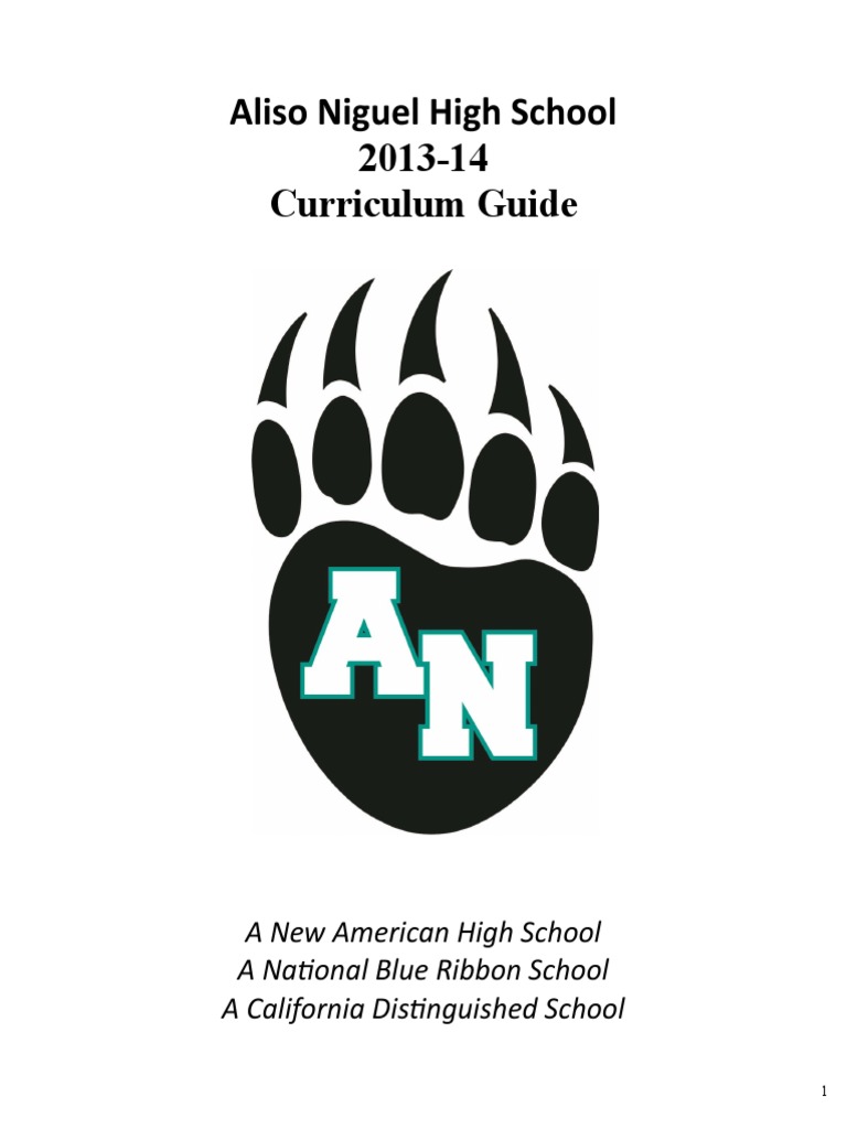 Aliso Niguel High School Curriculum Guide 20132014 | PDF | Advanced Placement | Secondary School