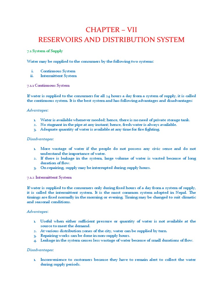 Reservoirs and Distribution System | PDF | Reservoir | Pump