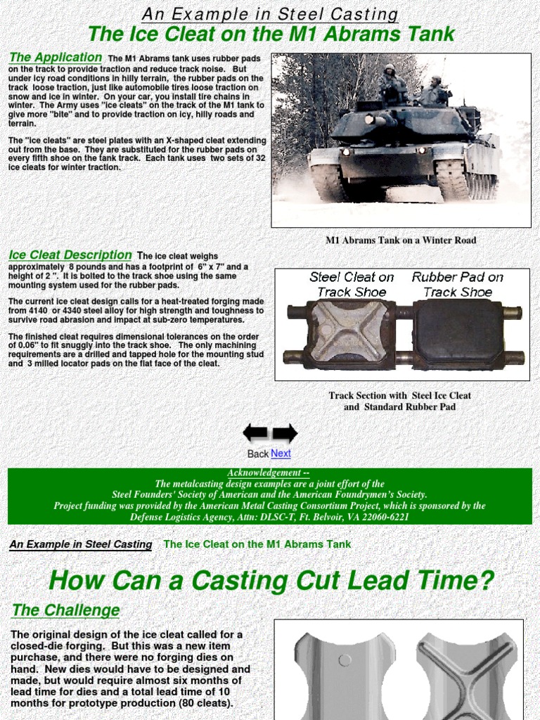 M1 Abrams Tank Ice Cleat Design Guide | PDF | Casting (Metalworking ...