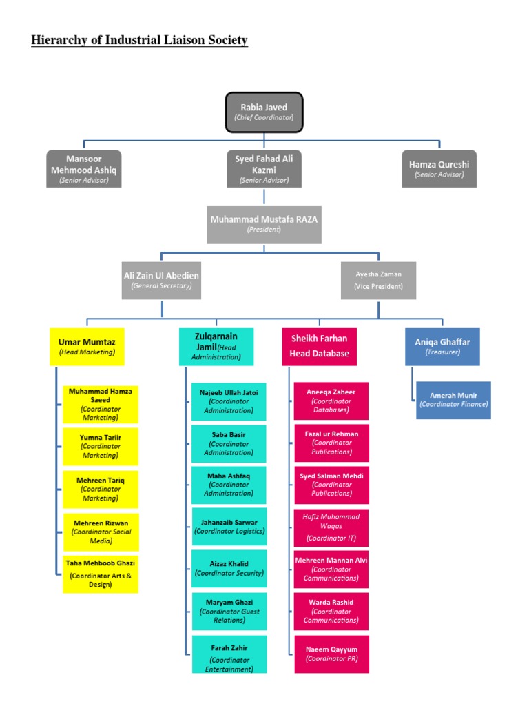 Hierarchy of Industrial Liaison Society: Rabia Javed | PDF