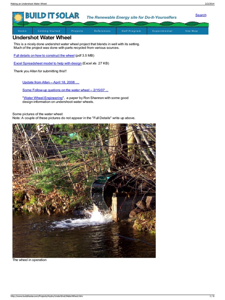 Making An Undershoot Water Wheel | PDF | Electric Generator | Energy ...