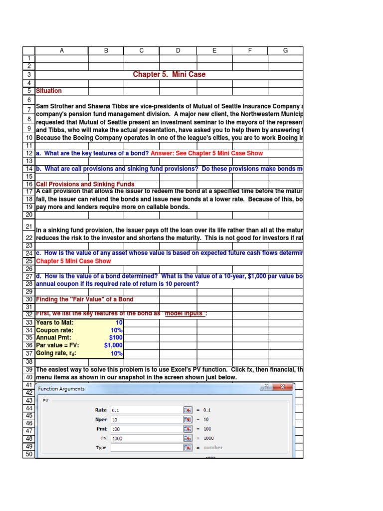 Ch05 Mini Case | PDF | Bonds (Finance) | Yield (Finance)