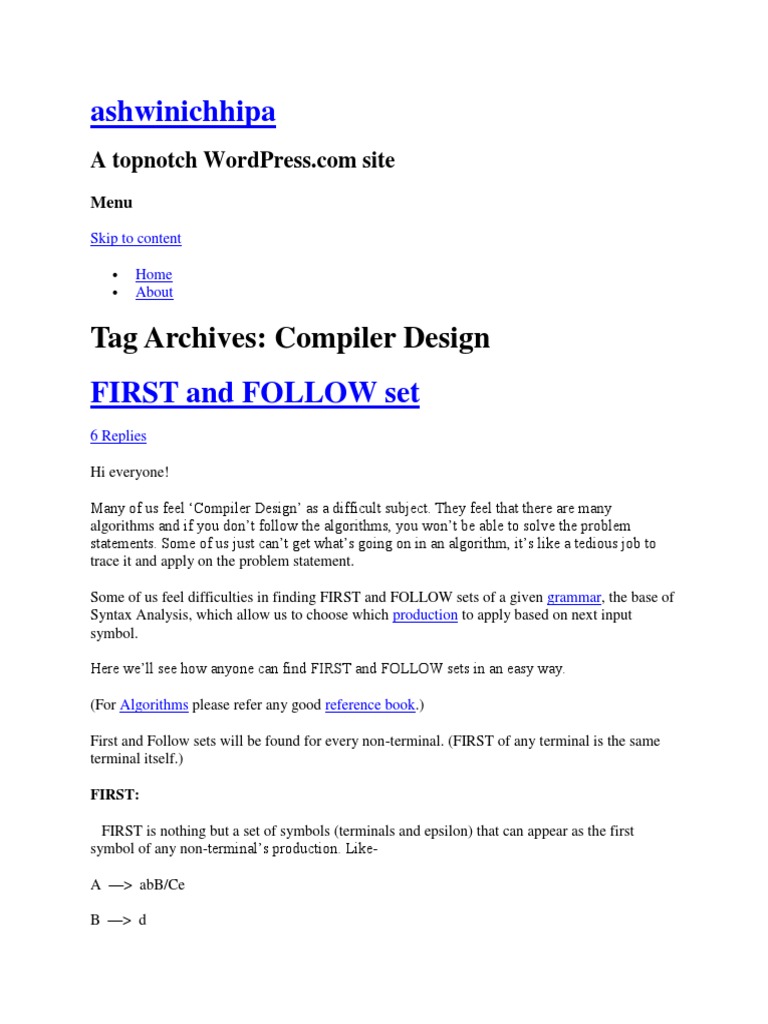 First And Follow Pdf Formalism Deductive Theoretical Computer Science 5493