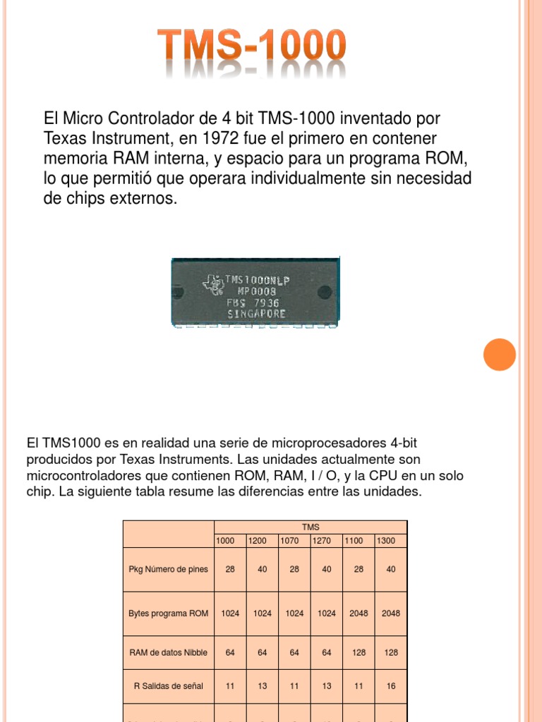 TMS 1000 | PDF | Memoria de acceso aleatorio | Microcontrolador