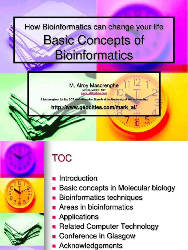 Basic Concepts of Bioinformatics: How Bioinformatics Can Change Your ...