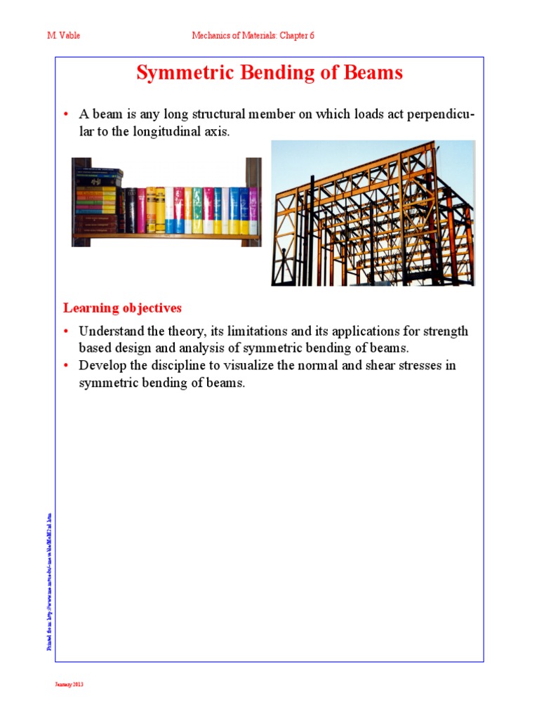 Symmetric Bending of Beams: Learning Objectives | PDF | Bending ...