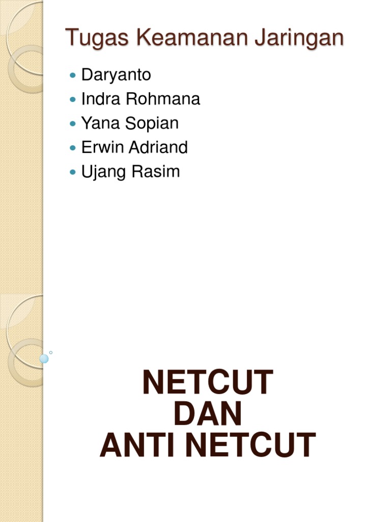 Keamanan Jaringan "Netcut Dan Antinetcut" | PDF | Game & Aktivitas