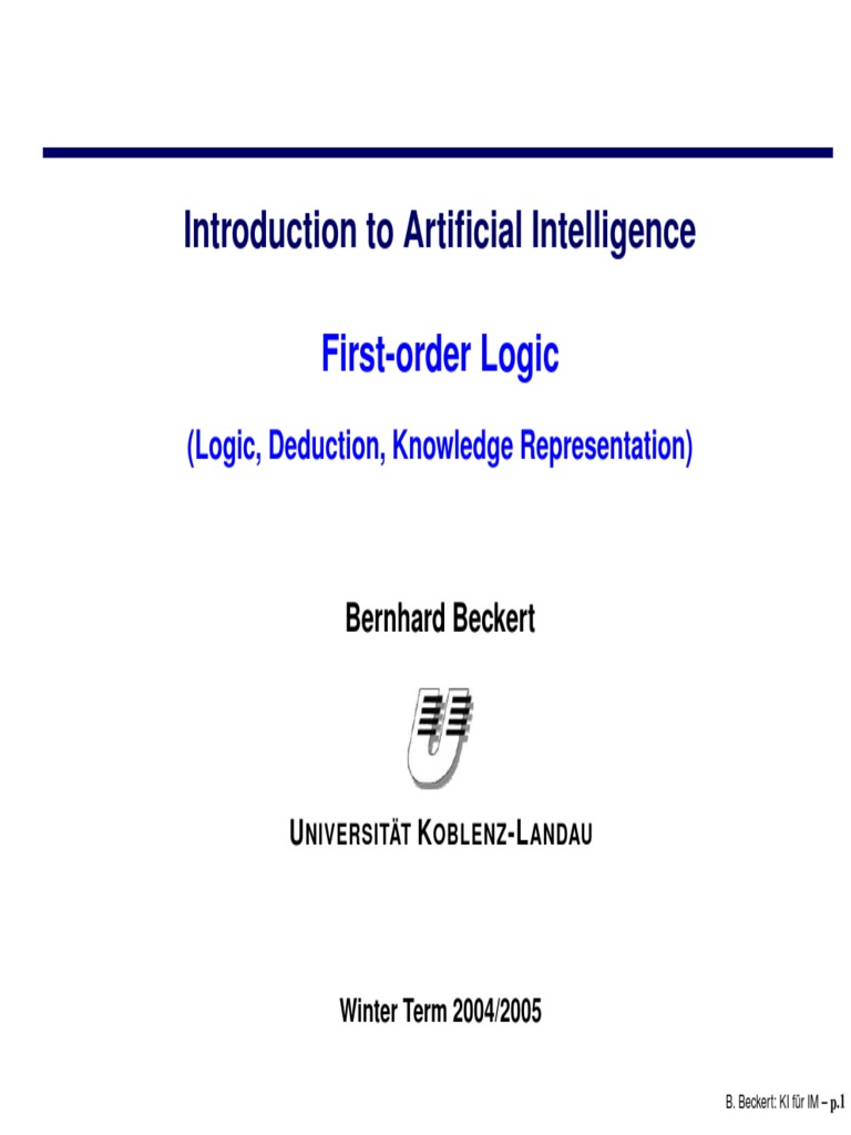 First Order Logic Pdf Interpretation Logic First Order Logic