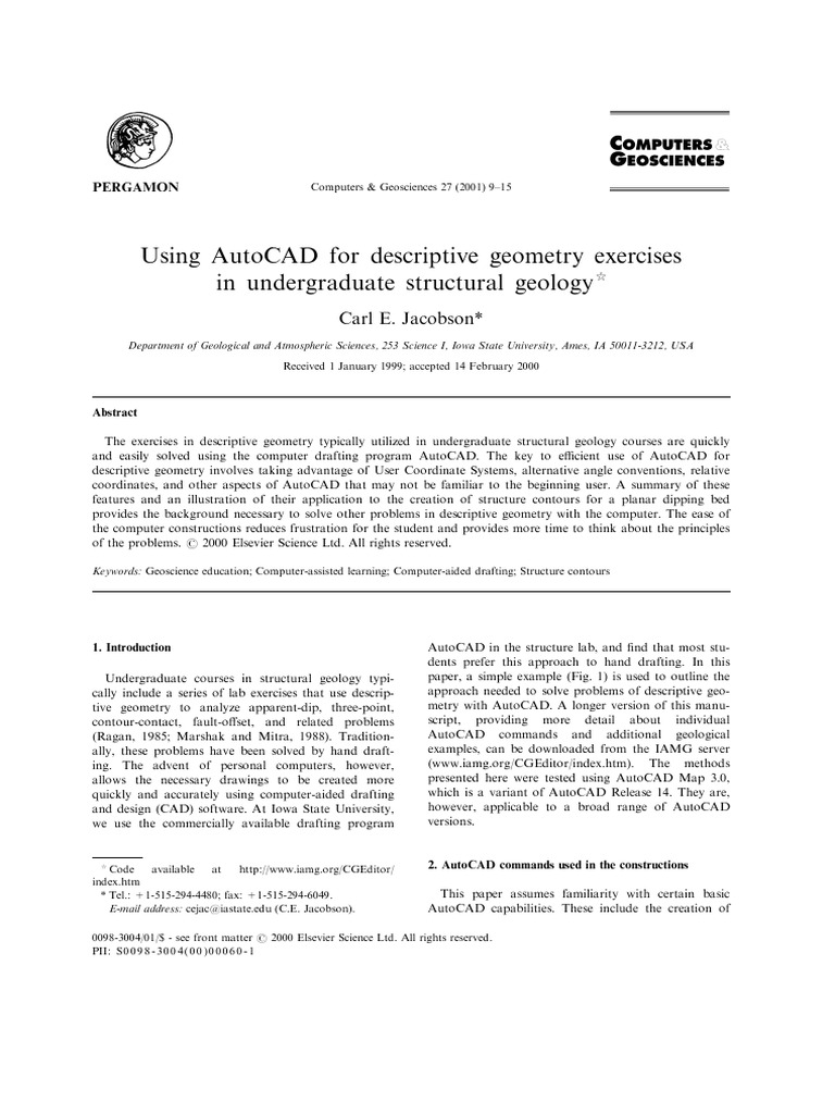 Using AutoCAD For Descriptive Geometry Exercises - in Undergraduate ...