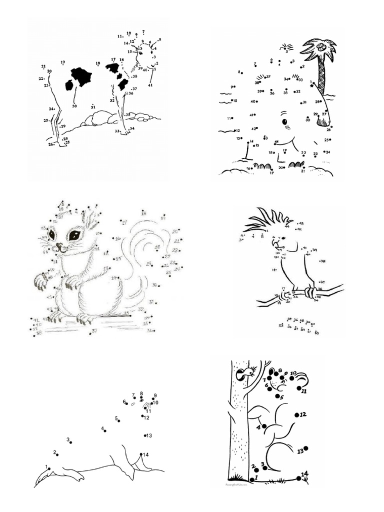 Connect The Dots Animals | PDF