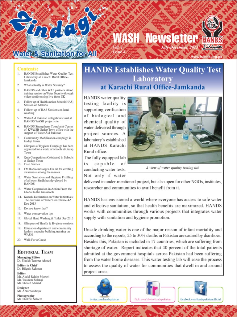 WASH Newsletter: HANDS Establishes Water Quality Test Laboratory ...