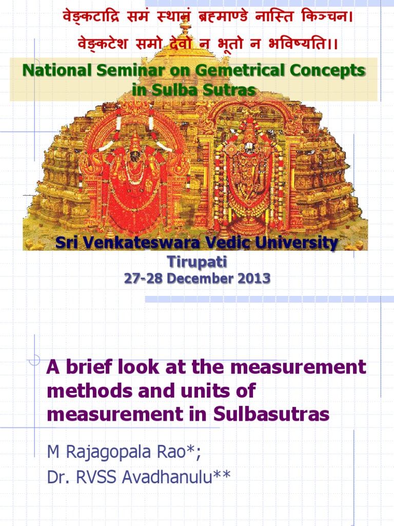 Measurement Concepts in Sulba Sutras | PDF | Vedas | Science